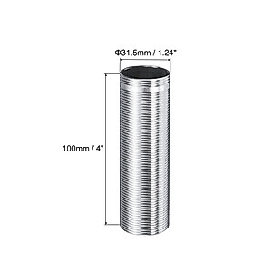 uxcell 4" Faucet Mount Extension Shank, Stainless Steel Threaded Pipe Lengthen Mounting Shank, Lengthen Fixed High Foot with PTFE Tape