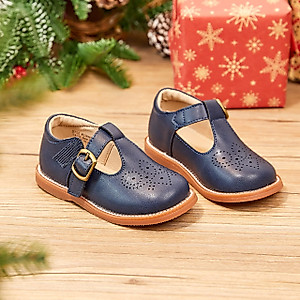 Otter MOMO Todder Little Girls Blue Oxford Shoes Mary Jane T-Strap Size 2 School Uniform Party Dress Flat Shoes