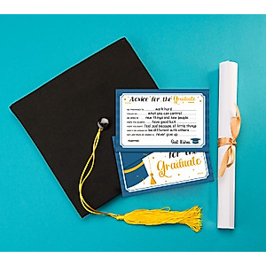 WaaHome 50pcs Graduation Advice Cards for The Graduates 2024 High School College Graduation Wishes and Advice Cards for Graduates Seniors, Graduation Party Games Favors Supplies Gifts