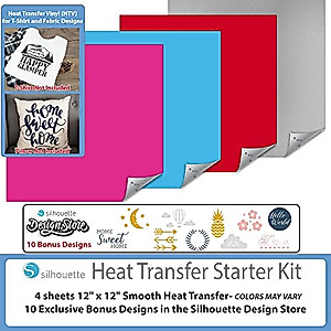 Silhouette Cameo 4 White Bundle with Vinyl Starter Kit, Heat Transfer Starter Kit, 2 Autoblade 2, 24 Pack of Pens, CC Vinyl Tool Kit, 130 Designs, and Access to Ebooks, Tutorials, & Classes