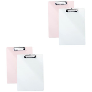 NUOBESTY 4 Pcs Writing pad Paper Folder exam Paper Clips folders Plastic Office File folders Small Plastic clipboards Artist Drawing Board Plastic Writing Board Document Organizer Simple a4