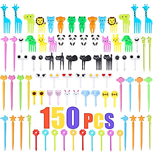 120PCS Animal Food Picks for Kids, Vicuna R Toddler Food Picks BPA-Free, Fun Kids Food Picks for Bento Box, Reusable Cute Fruit Toothpicks, Kids Lunch Accessories Decorations