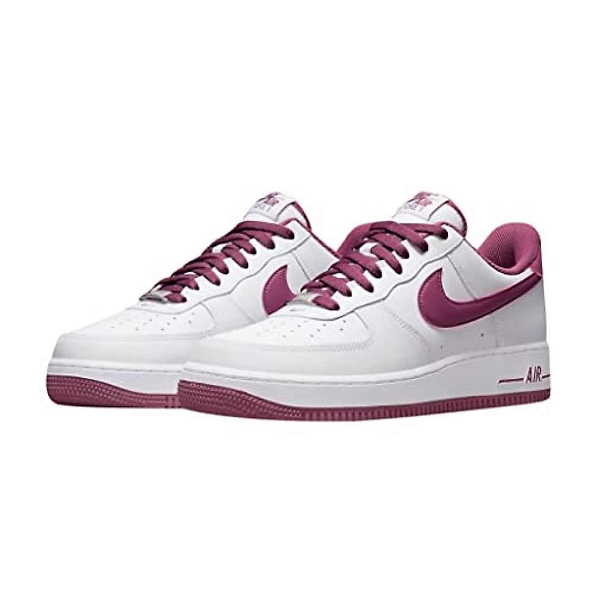 Nike mens Air Force 1 07 Leather Trainers, White/Light Bordeaux-white, 10