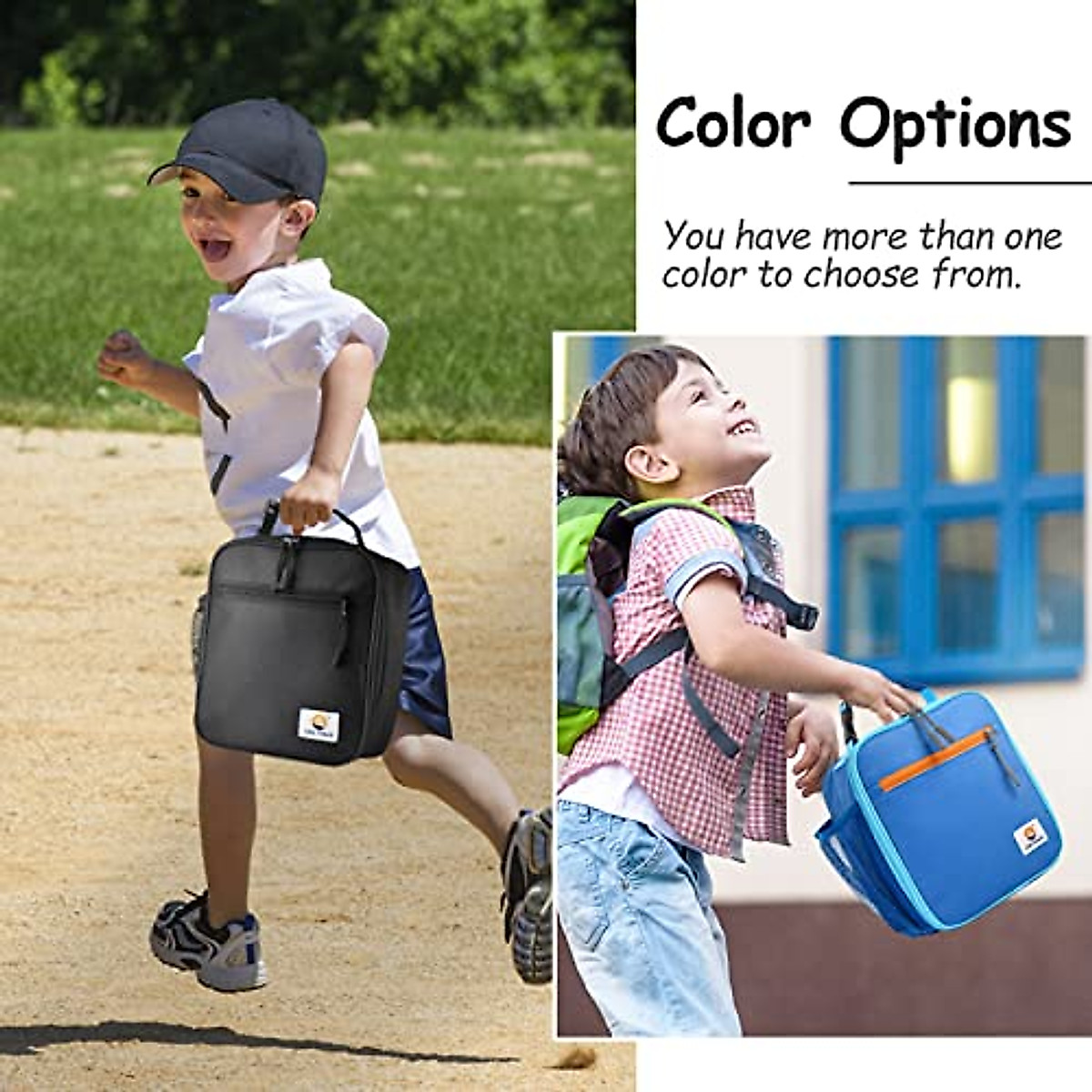 CaCTOUR Lunch Box Kids,Premium Insulated Lunch Bag for Girls Boys,Soft Bag Mini Cooler Back to School Thermal Reusable Lunch Bag for Work School Picnic (Black)