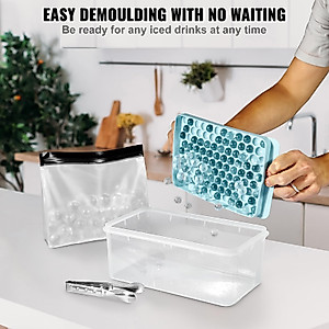 VEVOR Ice Cube Tray, 3 Pack 170 Balls Mini Ice Cube Tray for Freezer, 2x33pcs and 1x104pcs Sphere Ice Cube Making for Chilling Cocktail Whiskey Tea Coffee, Include Ice Trays & Ice Bin & Scoop