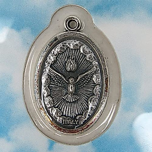 The Holy Trinity Bookmark with Medal and Prayer on Back, Catholic Saints Religious Bookmarks for Journals, Books, and Bibles, Glory of The Father, Son, and Holy Spirit, 7 3/8 Inches