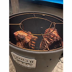 Badger Barrel BBQ - 16" Drum Style Smoker | 2-Tier BBQ Hibachi Grill | Includes 6 hooks, Hanging Rack, Grill Grate and More | Badgers Not Butterflies