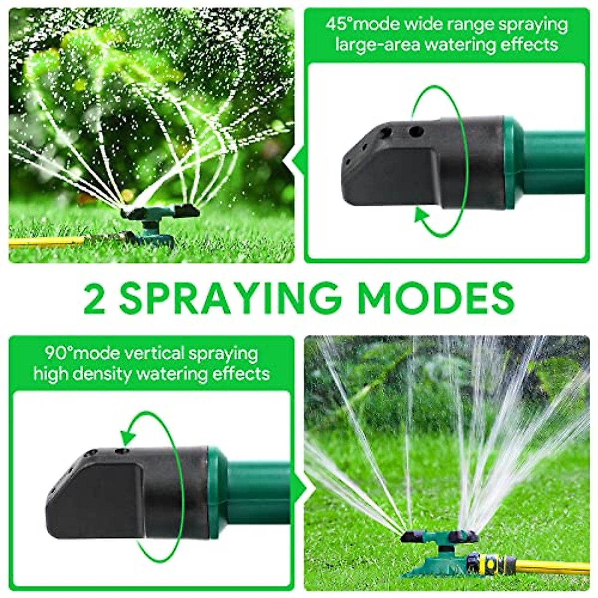 GOLDFLOWER Garden Sprinkler, Adjustable 360 Degree Rotation Lawn Sprinkler, Large Area Coverage, Multipurpose Yard Sprinklers for Plant Irrigation and Kids Playing