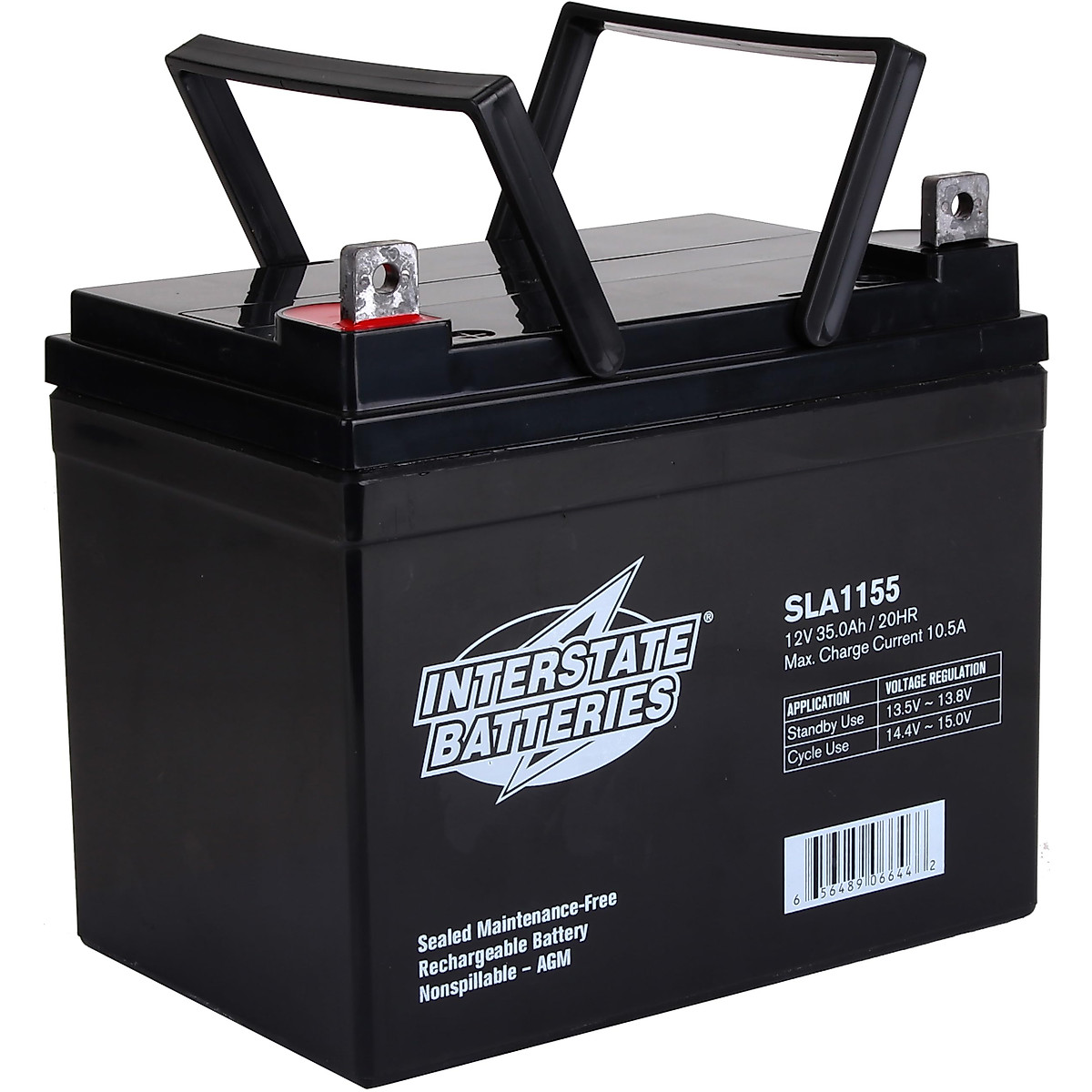 Interstate Batteries 12V 35Ah Battery (Flag Terminal) SLA AGM VRLA Rechargeable Replacement for UPS Backup Power, Emergency Lighting, Lawn Mower, Solar Power (SLA1155)