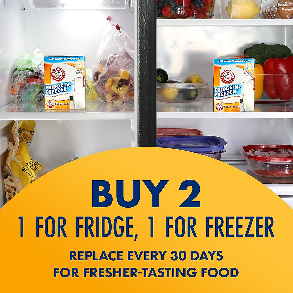 Arm & Hammer Baking Soda Fridge-n-Freezer Odor Absorber, 14 oz. - 12 Pack
