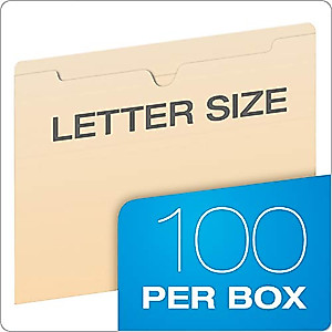 Pendaflex File Jackets, Flat, No Expansion, Manila, Letter Size, Straight Cut Tab, 100/Box (24990)