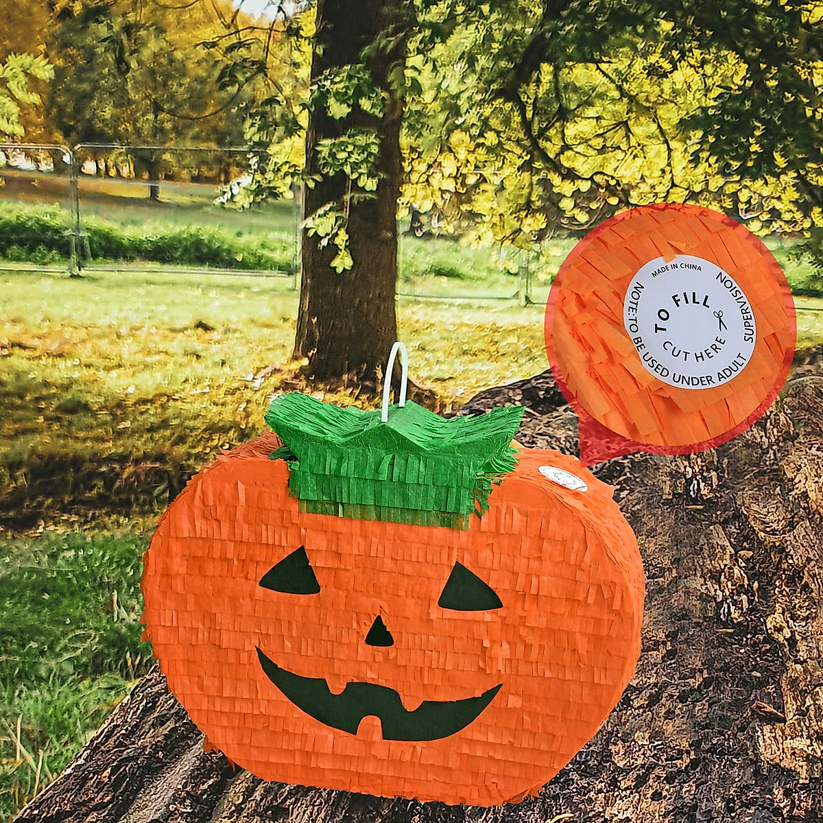 Pumpkin Piñata Funny Piñata with Blindfold and Bat for Halloween Party, Cinco De Mayo, Fiestas Decorations Party Favors