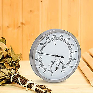 Aqur2020 Stainless Steel Sauna Room Thermometer Hygrometer Steam Room Thermometer with Easy-to-Read Scale ThermoHygrometer Sauna Room Accessories