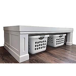 The Elevation Pedestal | Raises Your Washer & Dryer | Custom-Made to Fit All Machines, Samsung, LG, GE, Whirlpool, etc| Adds Storage, Beautifies Your Laundry Room | Premium, Solid Wood, 52-58” Wide