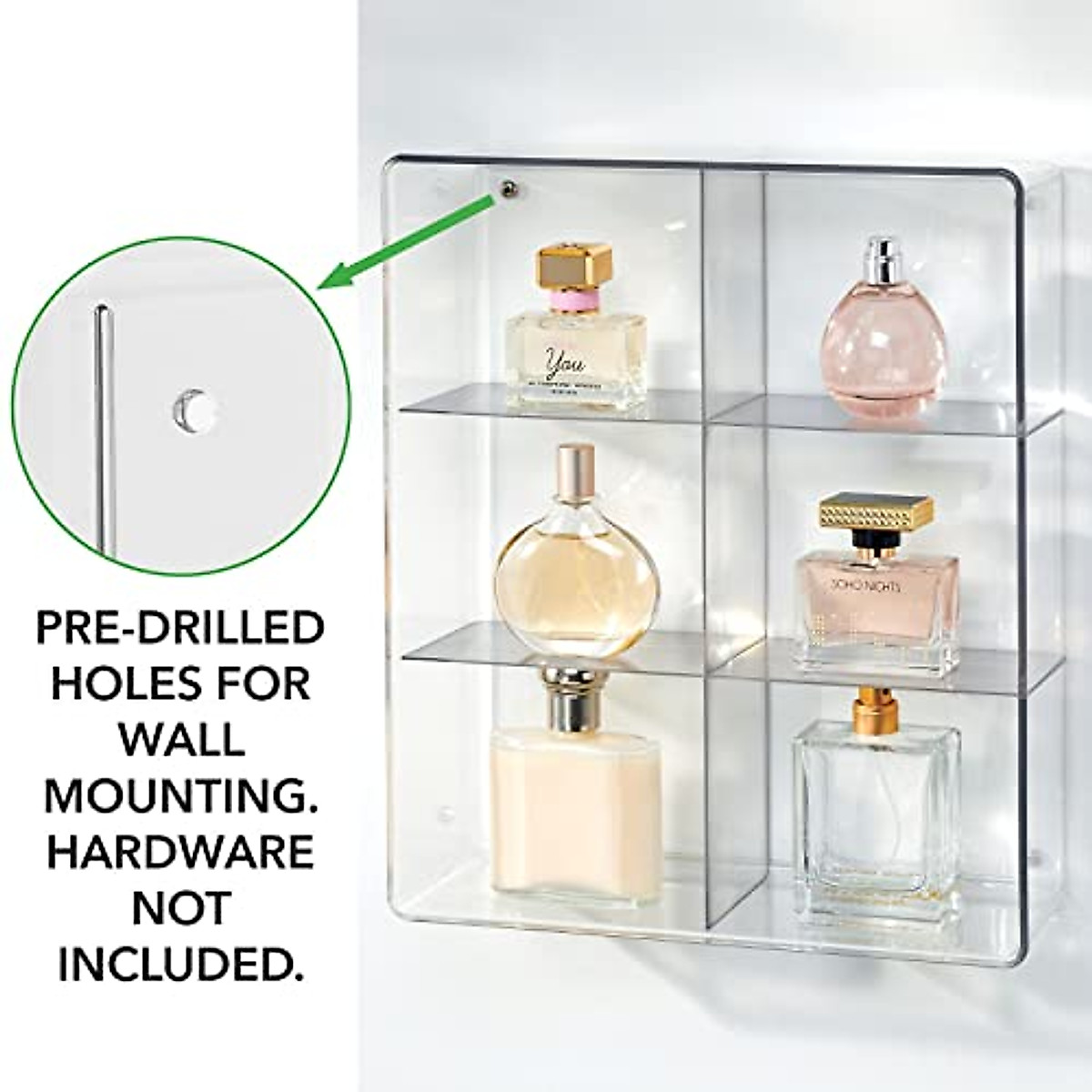 mDesign Plastic 6 Compartment Kitchen Drawer Divided Organizer Bin for Teas, Packets, Spices, Snacks, Food Packets, Applesauce - Pantry Shelf Storage Organization, Lumiere Collection, Clear