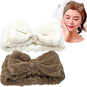 Jseng Microfiber Bowtie Headbands, Extrame Soft, Women Beauty Headbands Comfort to Wash Face Makeup Shower Facial Skincare Spa Headbands for Girls