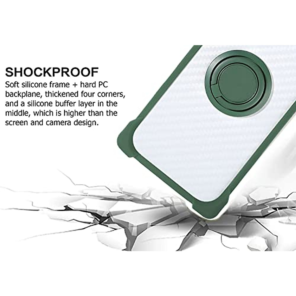 Case for Realme 7 PRO Case Compatible with Realme 7 PRO Phone Case PC backplane + Silicone Soft Frame Cover [360 Metal Ring, Magnetic Car Mount] CSKB-LV