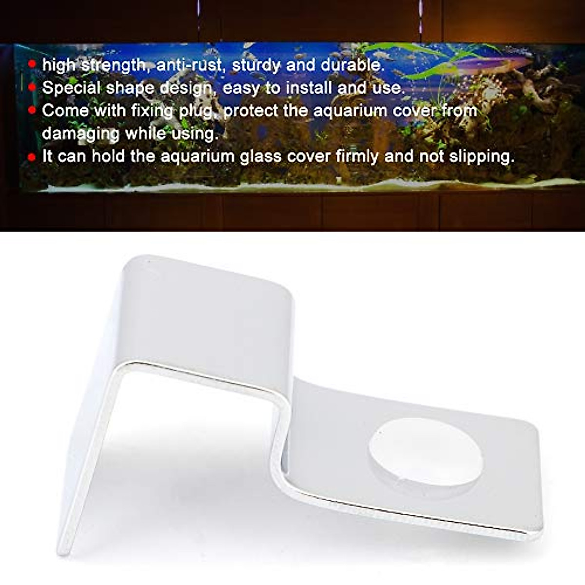 TOPINCN 4Pcs Aquarium Cover Bracket Stainless Steel Fish Tank Glass Cover Clips Aquarium Cover Glass Clip Fish Tank Lid Holder Support(5mm)