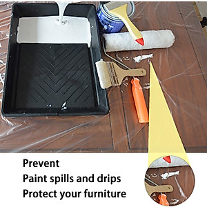 10 Piece Painter Plastic Drop Cloths Sheet,Waterproof Anti-dust Cover,9x12 Feet Disposable Tarp for Painting for Couch/Furniture Cover