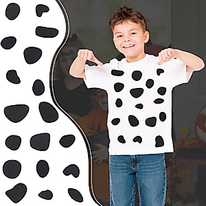 Adhesive Felt Circles Black Self Adhesive Felt Pads Felt Stickers Small Dalmation Dots for Halloween Adult DIY Costume Party Decorations Supplies(360 Pcs)