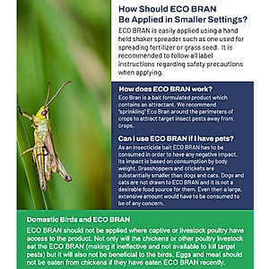 Eco-Bran Broad Spectrum Grasshopper & Cricket Bait - Contains 2% Carbaryl - Control of Grasshoppers, Cutworm, Locust, Mole & Mormon Crickets, Sow Bugs (Roly-Poly), Ants, Beetles & More! (2 lbs)
