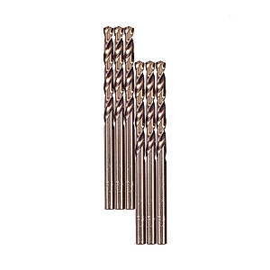 Heyiarbeit 6pcs 4.2mm Twist Drill with Titanium Coated High Speed Steel Bit HSS CO for Steel,Copper,Aluminum Alloy