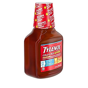 Tylenol Cold + Flu Severe Flu Medicine, Liquid Daytime Cold and Flu Relief, Honey Lemon, 8 fl. oz