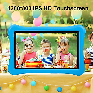 BYTENUC Kids Tablet, 10 inch Tablet for Kids, Kidoz Pre-Installed, Parental Control, 2GB RAM 32GB Storage, Bluetooth, WiFi, Dual Camera, Android Tablet for Kids with Shockproof Case and Stylus
