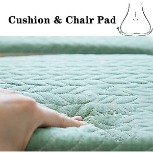 1/2/4 Pack Chair Pad with Ties,Kitchen Dining Chair Cushion Non Slip Seat Cushion with Removable Cover Office Chair Cushion Durable Soft Mat Pads (Green,4)