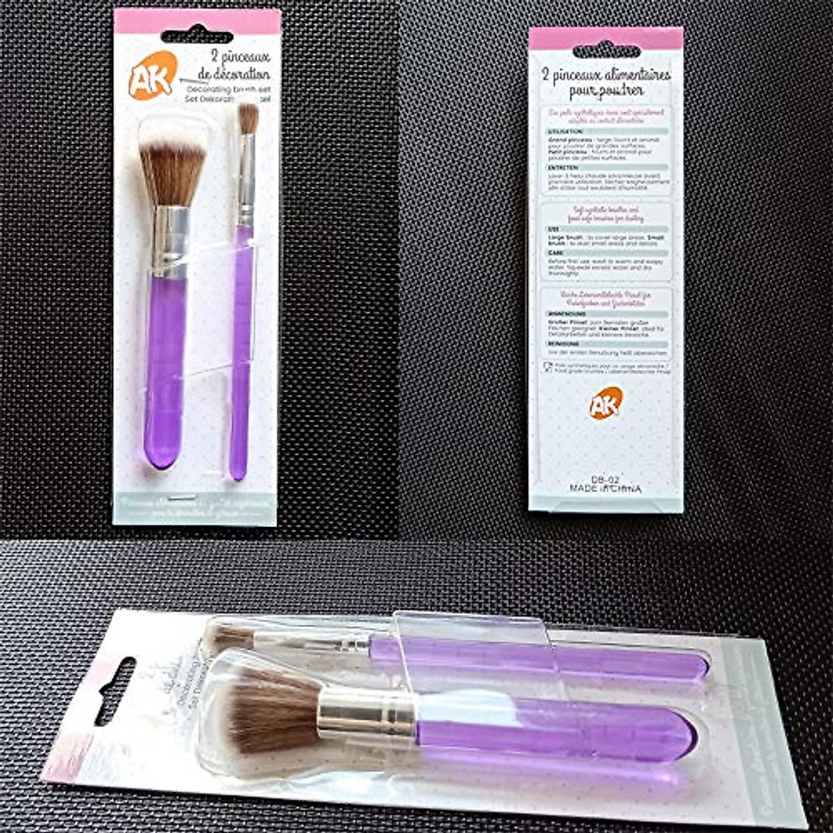 AK ART KITCHENWARE Sugar Cookie Brushes Set Fondant Flower Cake Decorating Supplies Bakeware Kitchen Utensil (Set of 2pcs)