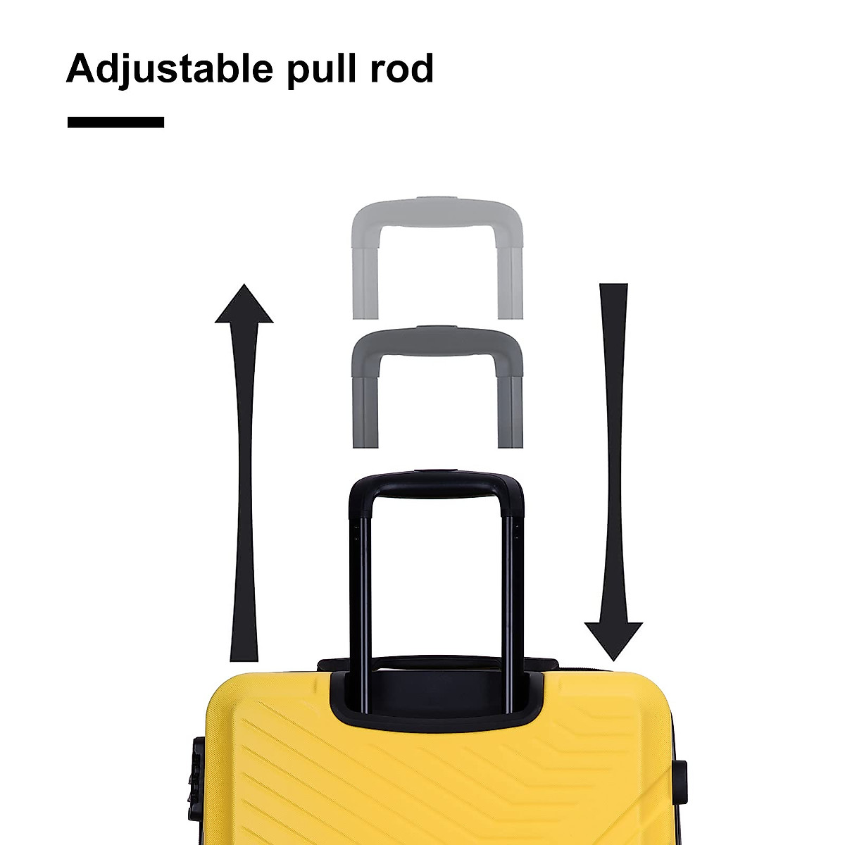 Tripcomp Luggage Sets Wear-Resistance Hardside Lightweight Suitcase Double Spinner Wheels, TSA Lock,Two Hooks, Scratch-resistant Carry-on, 3 Piece Set(20/24/28) (Bright yellow)