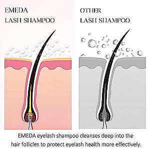 EMEDA Lash Shampoo for Lash Extensions 100ml /3.38 fl.oz Eyelash Extension Cleanser Foam Soap Lash Bath for Eyelash Extensions Home Salon Use