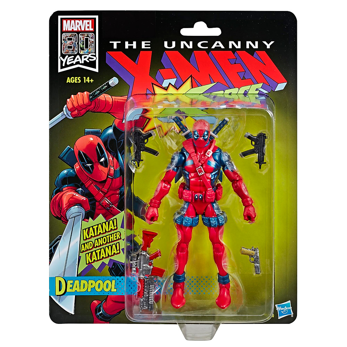 Marvel Legends Series Deadpool, Marvel Comics Uncanny X-Men X-Force Retro Collectible 6 Inch Action Figure for Adults Ages 14 and Up