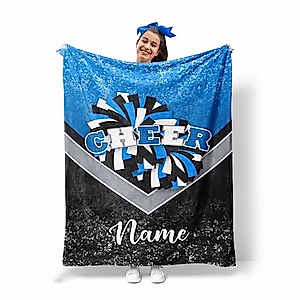 Batorkpl Personalized Cheerleader Gifts Blanket Custom Cheerleading Gifts with Name for Girls Cheer Gifts for Cheerleaders Cheer Gift Cheer Squad Birthday Gift Ideas for Girls