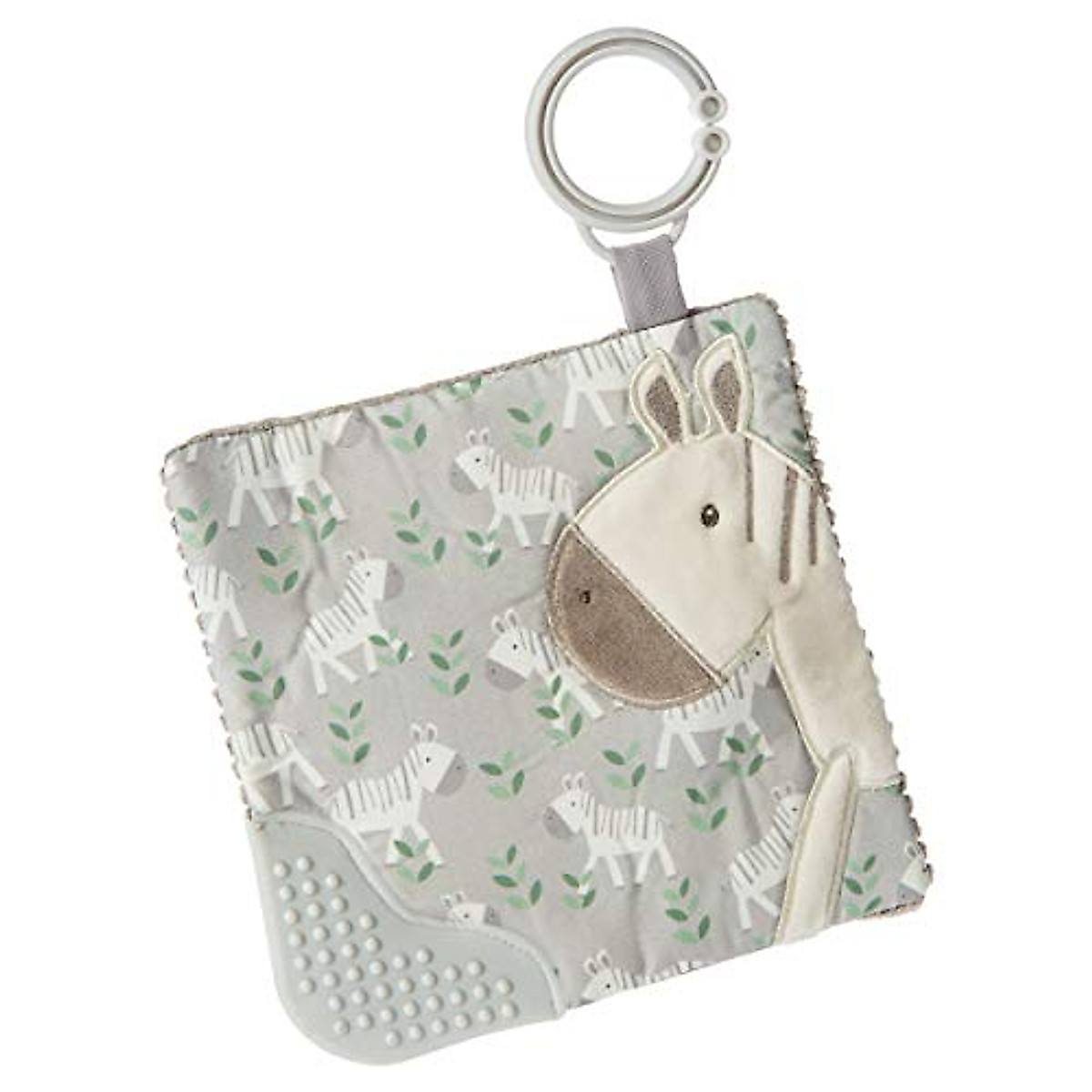 Mary Meyer Afrique Crinkle Teether Toy with Baby Paper and Squeaker, 6 x 6-Inches, Zebra