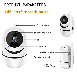 AOLANS Security Cameras Wireless Indoor camaras de seguridad Cameras for Home Security Baby Monitor 360 Degrees Cam for Dimmable/Pet/Nanny cam with Support 64G or Cloud Storage Two Way Audio 2.4Ghz