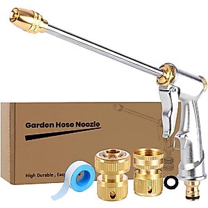 Garden Hose Nozzles,High Pressure Water Hose Nozzle Sprayer Head,360°Water Adjustment,2 Different Types of 3/4”Quick Connectors, for Watering Garden and Lawn,Washing Cars,Cleaning,Showering Dogs&Pets