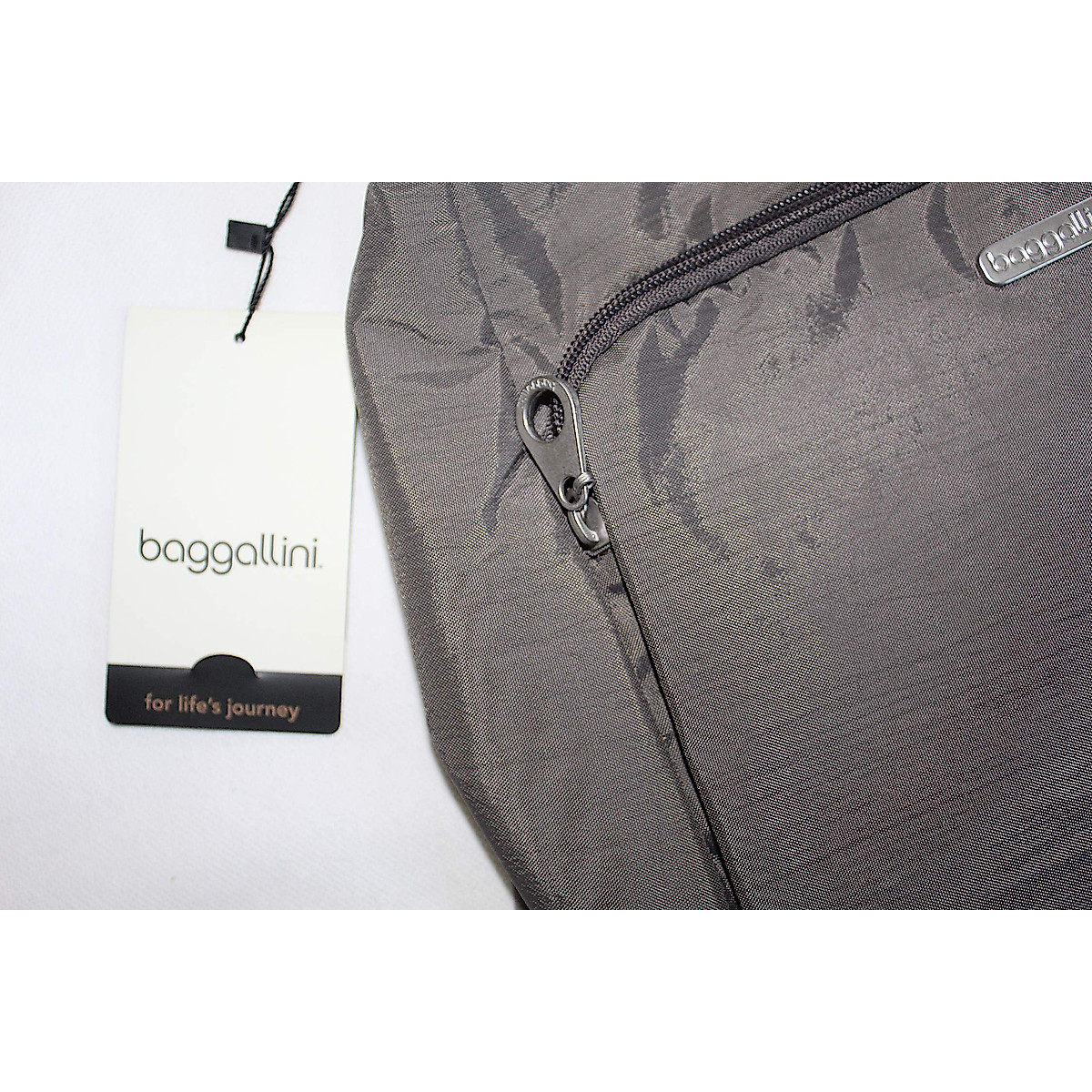 Baggallini Gray Shoulder Hand Bag Purse Handbag Nylon, Medium