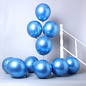 MOXMAY 18 inch 10 pcs Chrome Metallic Party Balloons Thick Shiny Latex Balloons for Birthday Wedding Engagement Anniversary Graduation Baby Shower Christmas Festival Party Supplies(Gold)