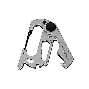 KeySmart AllTul Vulture - 10-in-1 keychain multitool with Bottle Opener, Wrench, Carabiner, Philips Head, Wire Cutter, Flat Head, Spoke, Cutter, Ruler and Keyring Hole, Tool for Camping, Fishing Etc.