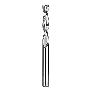SpeTool Spiral Router Bits with UpCut 1/4 inch Cutting Diameter, 1/4 inch Shank 3 inch Extra Long HRC55 Solid Carbide CNC End Mill for Wood Cut, Carving