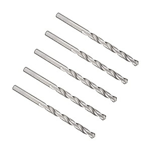 Auniwaig 6.8mm Twist Drill Bit HSS-4241 Straight Shank Drilling Twist Drill Bit for Metal, Wood, Steel, Aluminum Alloy, Manual Work DIY Silver 5Pcs