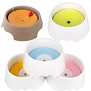 FUUIE Bowls for Food and Water Pet Floating Water Bowl Pet Drinker (Color : Blue)