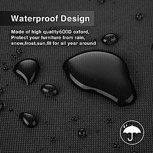 TopIdea Patio Furniture Covers 72" L x 36" W x 28" H Waterproof Outdoor 600D Patio Table Covers Rectangle Couch Cover Weatherproof Furniture Covering for Deck Lawn and Backyard 180x90x70cm