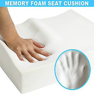 ZAUXO Memory Foam Seat Cushion: Office Chair Cushion, Seat Cushion for Tailbone, Sciatica, Lower Back Pain Relief Butt Pillow for Car, Office Chair, Wheelchair, Extra Large