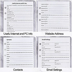 Password Address Book Refill Pages for 6-Ring Refillable Binder Password Address Notebook Replacement Page with 6 Holes 3.9″x 6.7″