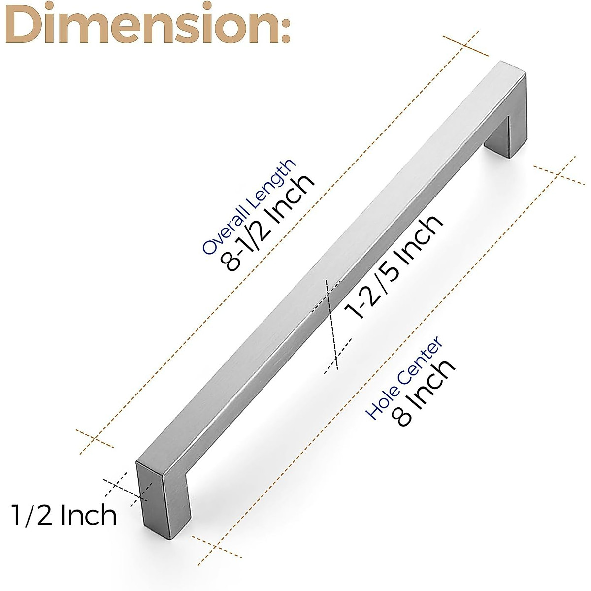 Ravinte 10 Pack 8 Inch Kitchen Square Cabinet Handles Satin Nickel Cabinet Pulls Brushed Nickel Drawer Pulls Kitchen Cabinet Hardware Kitchen Handles