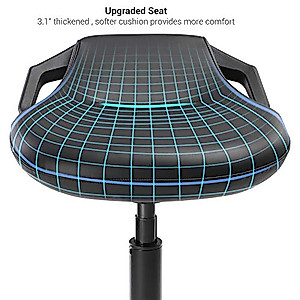 SONGMICS Standing Stool, Active Sitting Balance Chair, Work Stool, 23.6-33.3 Inches, with Anti-Slip Bottom Pad, for Standing Desk, Black UOSC12BK