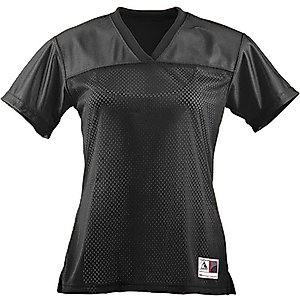 Augusta Sportswear Women's Standard Junior Fit Replica Football Tee, Black, Small