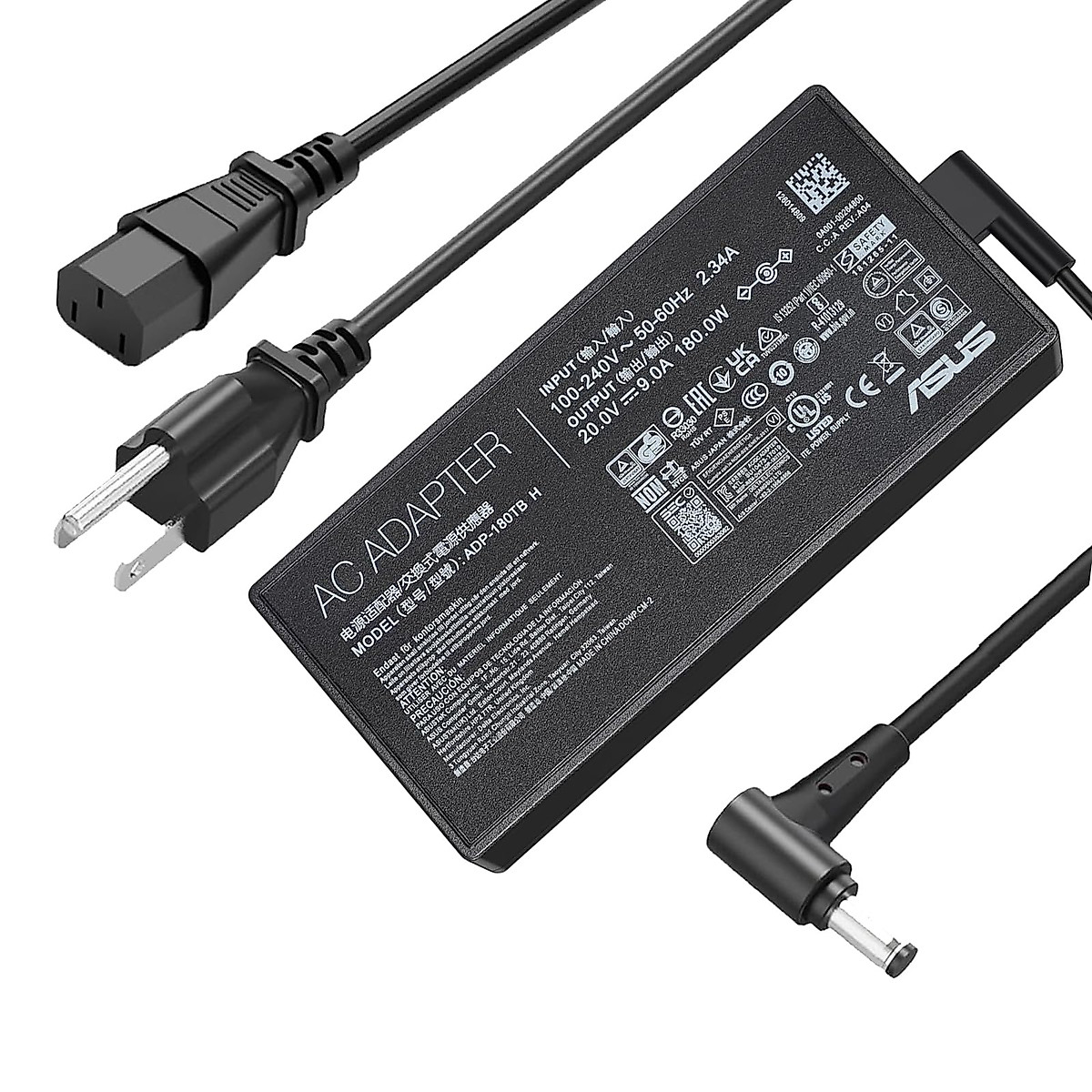 Original 180W 20V 9A ADP-180TB H AC Charger Fit for Asus TUF FX505D FX505DT FX505DU FX505G FX505GT FX505GD FX505GE FX505GM FX505 FX506 FX506LI GL703GS GL504GS Gaming Laptop Power Supply Adapter Cord